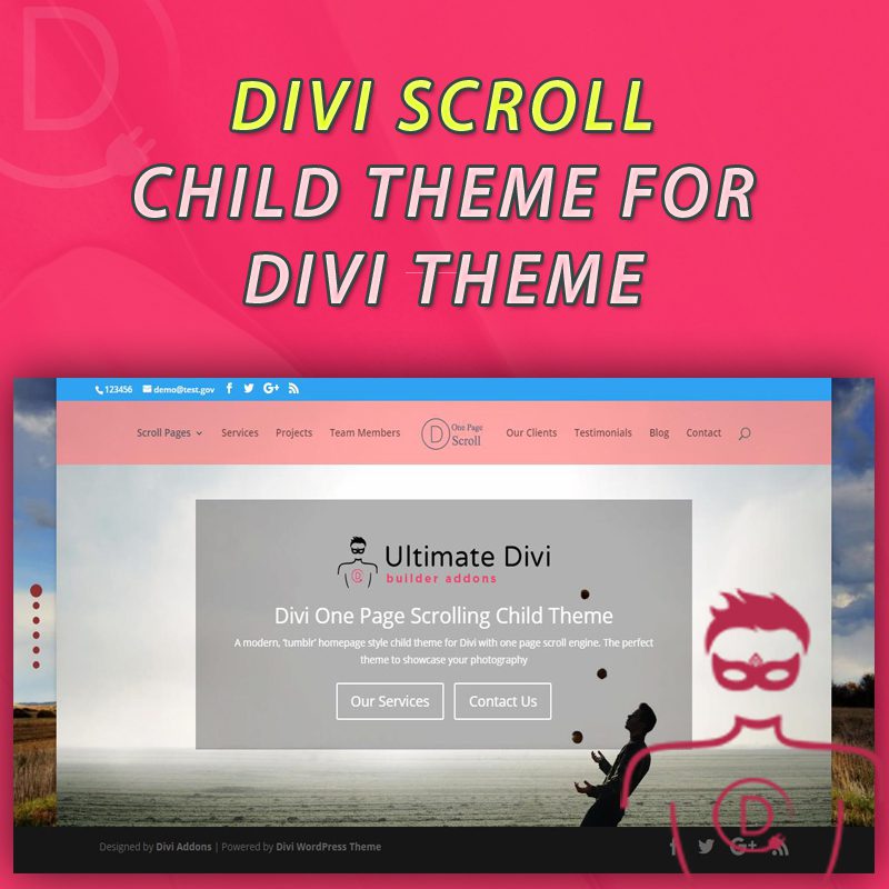Full Page Scroll Template for Divi Theme - Mouse wheel Scrolling