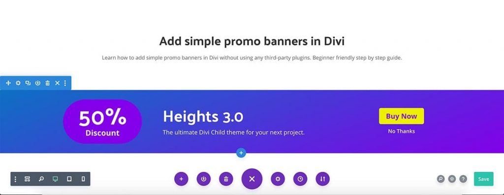 Add simple slide-in promo banners in Divi